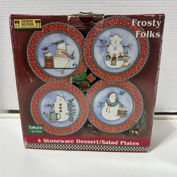 Debbie Mumm | Kitchen | Debbie Mumm Frosty Folks Ceramic Salad Dessert ...